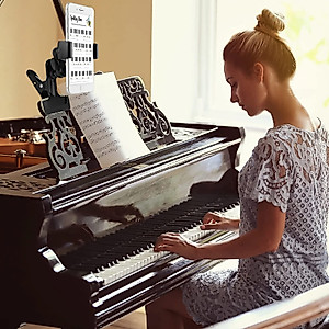 Mippko Clip Clamp Phone Holder for Desk/Table/Glass Door/Desktop Baffle/Easel,Compatible with iPhone/Nexus/HTC/LG/Huawei/Smart Phones,360°Adjustment Aluminium Alloy Arm Metal Mount