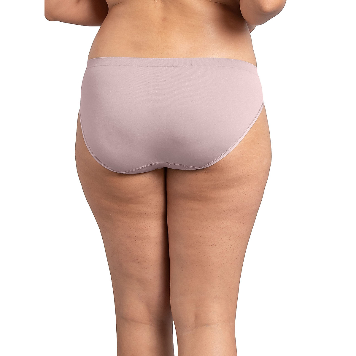 Fruit of the Loom Women's No Show Seamless Underwear, Amazing Stretch & No Panty Lines, Available in Plus Size, Nylon-Bikini-8 Pack-Assorted Neutrals, 7