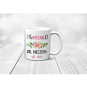 CANARY ROAD PhinisheD Coffee Cup | PhD Graduation Mug | Personalized PhD Gift | PHd Graduation Gift | Phinally Done | PhD Present