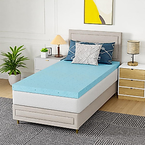 3 Inch Gel Memory Foam Mattress Topper, Mattress Topper, Memory Foam Mattress Pad, Cooling Gel Infused Mattress Topper, Soft Mattress Pads for Sleeper Sofa (Twin)
