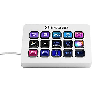Elgato Stream Deck MK.2 White – Studio Controller, 15 macro keys, trigger actions in apps and software like OBS, Twitch, ​YouTube and more, works with Mac and PC