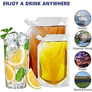 Concealable and Reusable Cruise Sneak Plastic Flask kit,Juice Travel Plastic Bags Drink Bags for Travel Outdoor Sports, Concerts, Events(32OZ-10PCS)