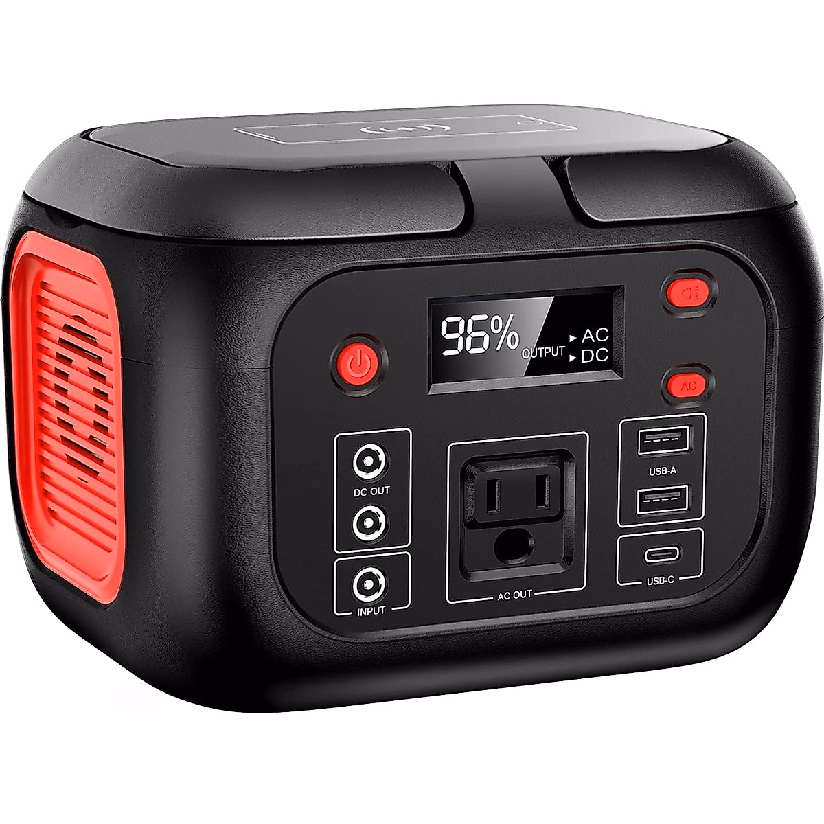 SinKeu Portable Power Bank with AC Outlet 110V/200W, 155Wh Power Station with Fast Wireless Charger, 7 Outputs Backup Lithium Battery for Outdoor Camping Home Emergency