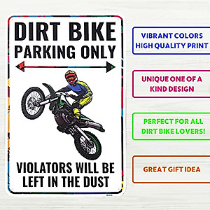 Venicor Dirt Bike Sign Decor - 9 x 14 Inches - Aluminum - Dirtbike Motocross Gifts Accessories Stickers Stuff