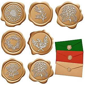 540 Pieces Gold Embossed Wax Seal Stickers Vintage Embossed Envelope Seal Sticker Adhesive DIY Embossed Wax Seal for Party Favors Invitations Greeting Cards (Botany Pattern)