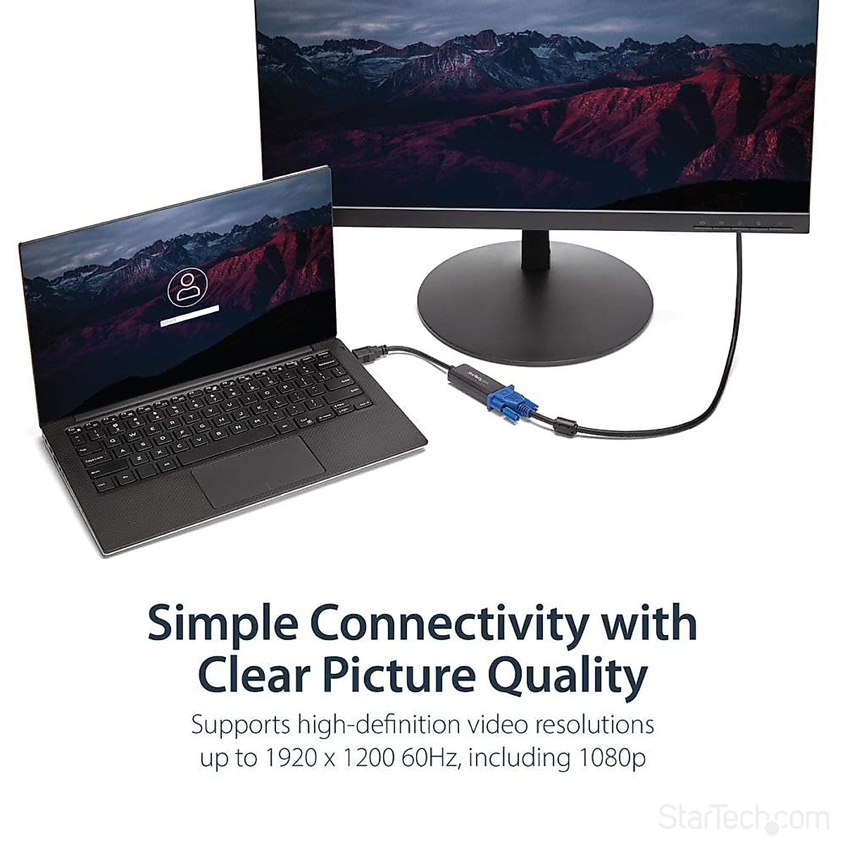StarTech.com USB 3.0 to VGA Display Adapter 1920x1200, On-Board Driver Installation, Video Converter with External Graphics Card - Windows (USB32VGAV)