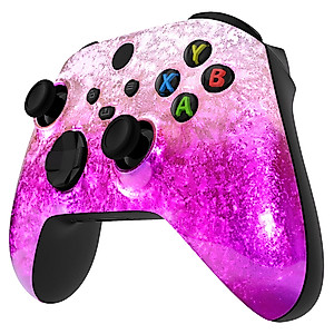 eXtremeRate Custom Shell for Xbox Core Wireless Controller - Revamp Your Gaming Gear - Ice Flake Magenta Replacement Acessories Cover Faceplate for Xbox Series X & S Control [Controller NOT Included]