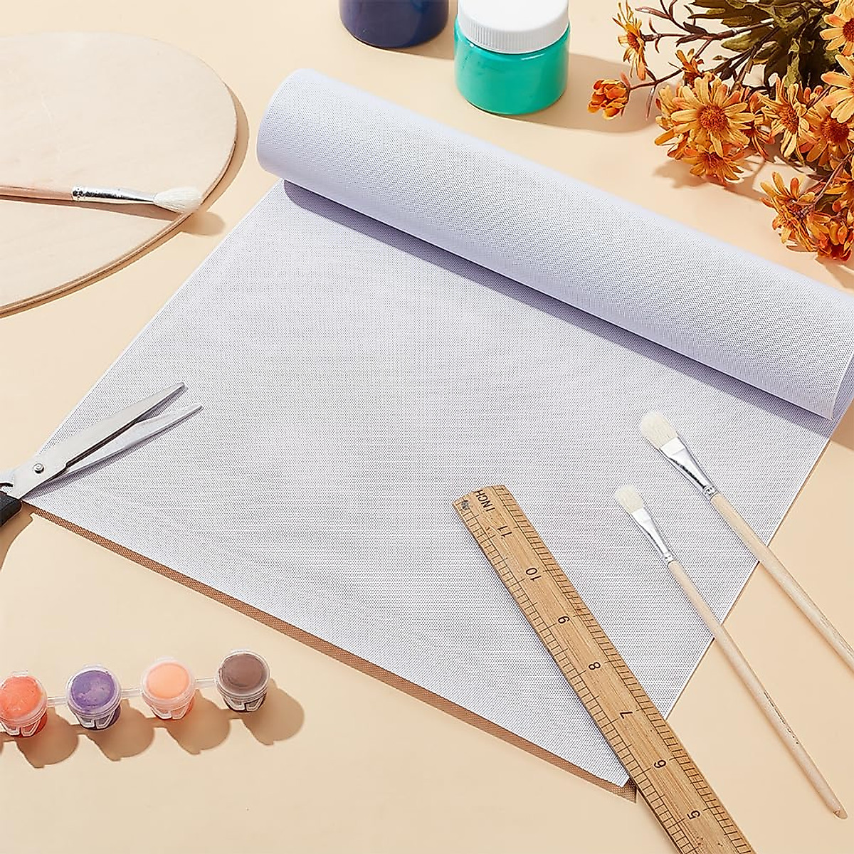 BENECREAT Custom Fursuit Eye Mesh, 39x11.8inch White PVC Plastic Net 0.2mm Thick Waterproof Printable Mesh for Furries Cosplay, Props, Fursuits, Craft Making, Hole: 0.5mm