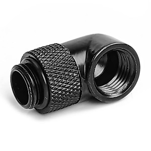 Dracaena 6 pack G1/4" thread Male to Female Extender Fitting, 90° Rotary Fitting Adapter Connector for Computer Water Cooling System, Black