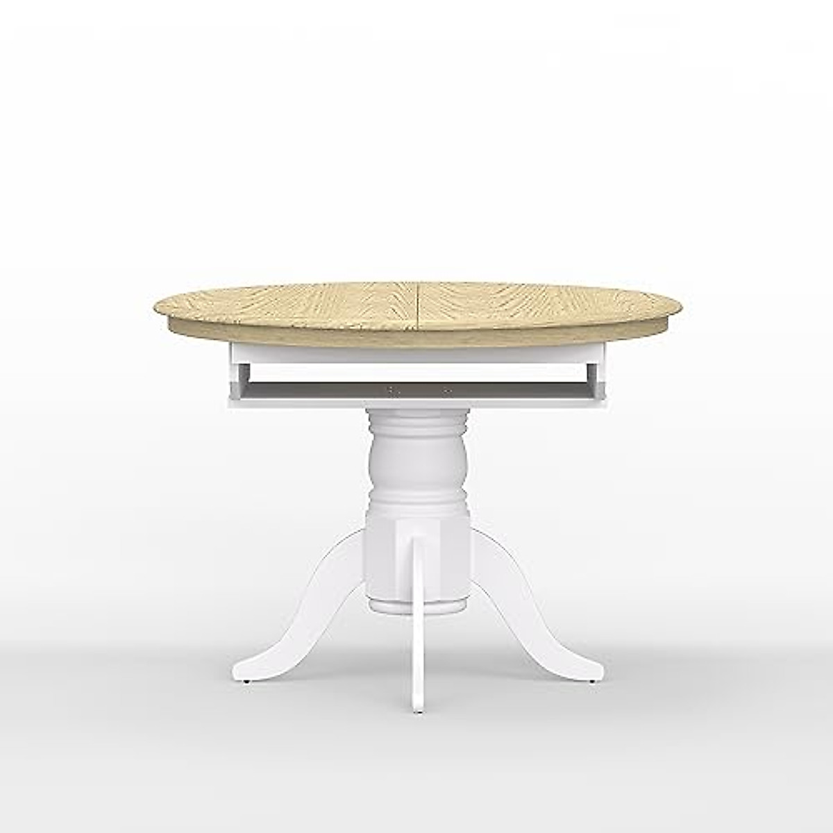 Glenwillow Home 7-PC - Oval Butterfly Leaf Dining Table + Spindle Back Dining Chairs Dining Set in White/Natural