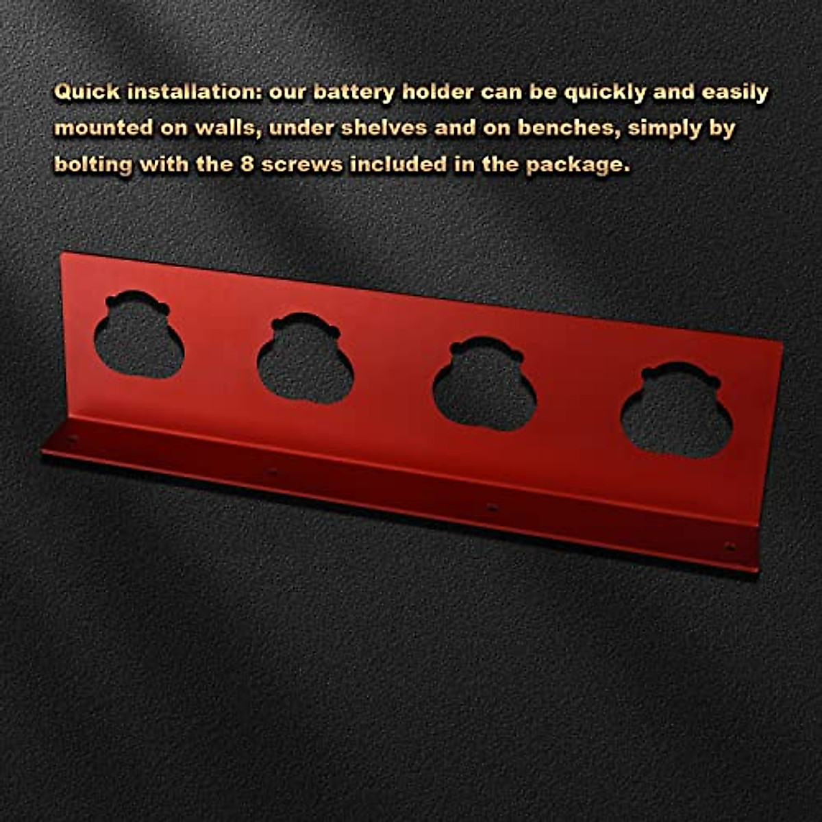 Battery Holder for Milwaukee M12,Battery Holder Battery Storage Holder for Milwaukee M12 6.0 Battery,High Strength Metal Wall Mount Rack With 4 Slots Perfect Organizers for Batteries Or Tools. (1)