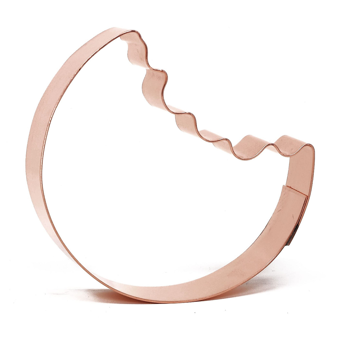 3 Inch Round Cookie Cutter with bite taken out - Handcrafted Copper Cookie Cutter by The Fussy Pup