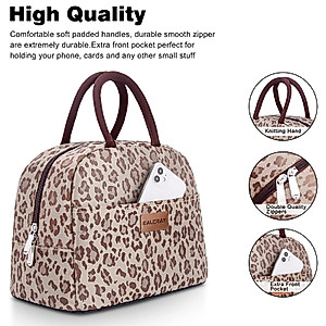 BALORAY Insulated Lunch Bag for Women Men Reusable Lunch Box for Adults, Large Lunch Cooler Tote Bag for Work Office School Picnic (G-197L Brown Leopard)