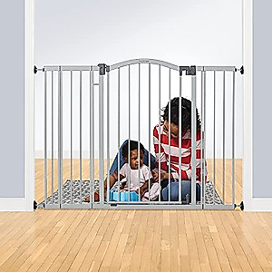 Summer Infant Extra Tall & Extra Wide Safety Gate, 29.5 - 53 Inch Wide & 38" Tall, for Doorways & Stairways, with Auto-Close & Hold-Open, Grey