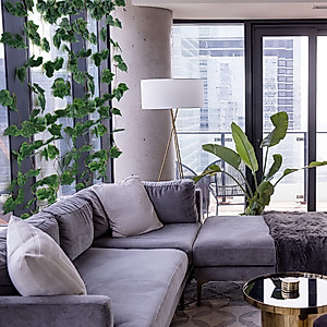 Grand Verde Grape Vines Artificial Ivy Hanging Greenery Garlands Silk Leaves Green Faux Foliage Decoration Bulk DIY Crafts Home Decor Indoor, 5 Strands