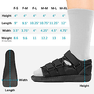 BraceAbility Post-op Shoe for Broken Foot or Toes | Medical/Surgical Walking Boot Cast, Stress Fracture Brace & Orthopedic Sandal with Hard Sole (MEDIUM - FEMALE)