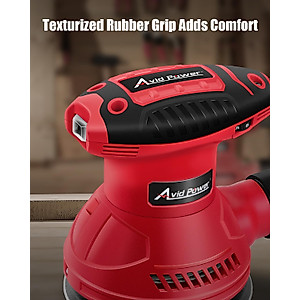 AVID POWER Orbital Sander 3.0 Amp 5 Inch Electric Sander Tool 6 Variable Speeds Random Orbit Sander for Woodworking, 7000-14000 RPM, 12 Pcs Sandpapers