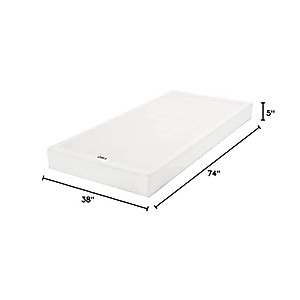 Amazon Basics Smart Box Spring Bed Base, 5 Inch Mattress Foundation, Tool-Free Easy Assembly, Twin, White