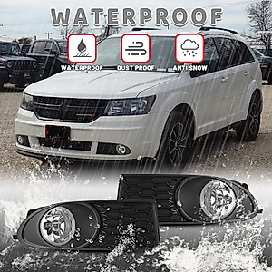 AUTOWIKI Fog Lamp Lights Assemblies For 2010 2011 2012 2013 2014 2015 2016 2017 2018 2019 2020 Dodge Journey 1 Pair