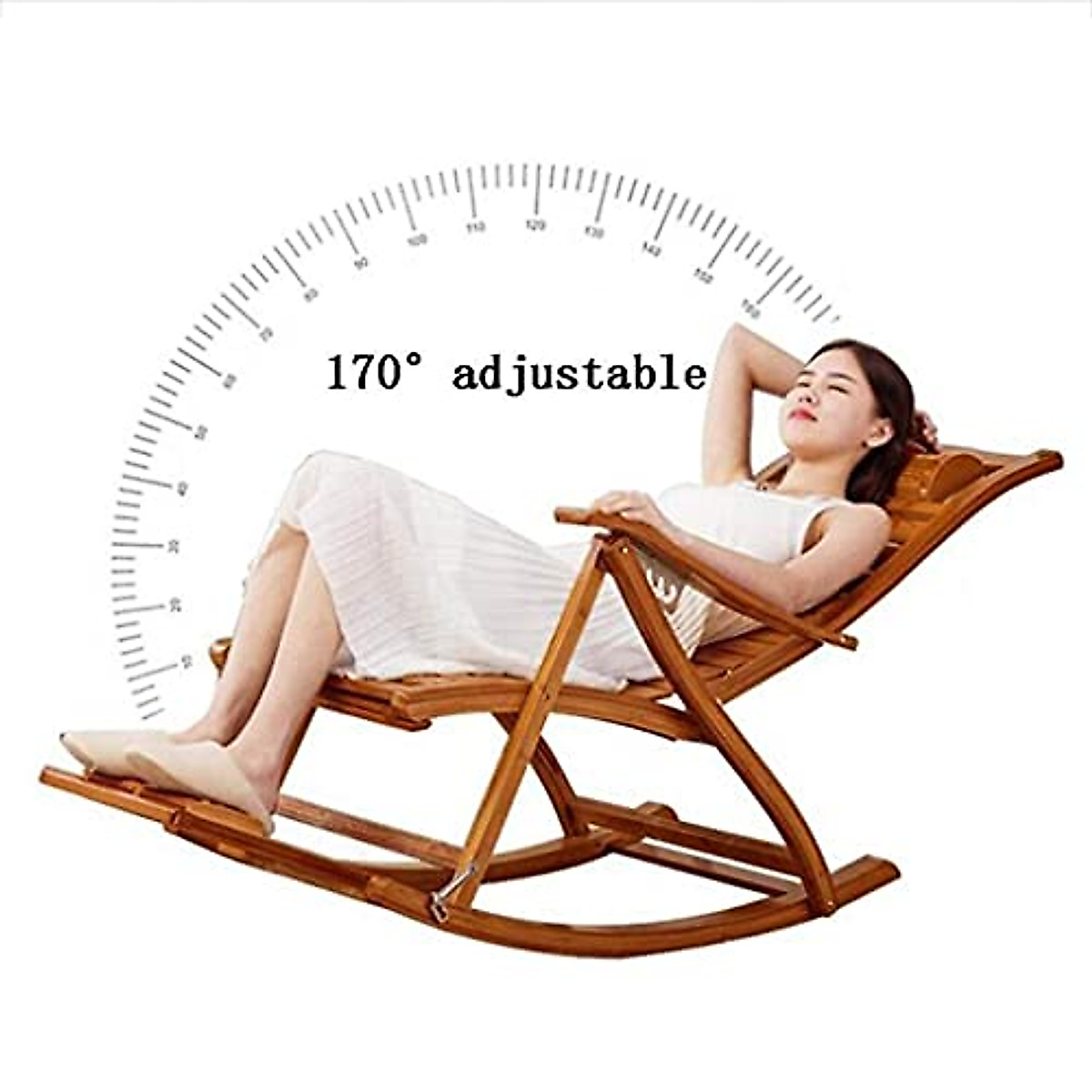 Lounge Chair, Lounge Chair Camping Chairs Garden Loungers Folding Chair Bamboo Rocking Chair Patio Garden Chair Outdoor Leisure Sun Lounger Folding Beach Chair Recliner