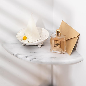 Lovdeco Marble Corner Shower Shelf, Carrara Marble, Polished 9" Round Edge Corner Shelves for Bathroom, Shower, 1 Piece