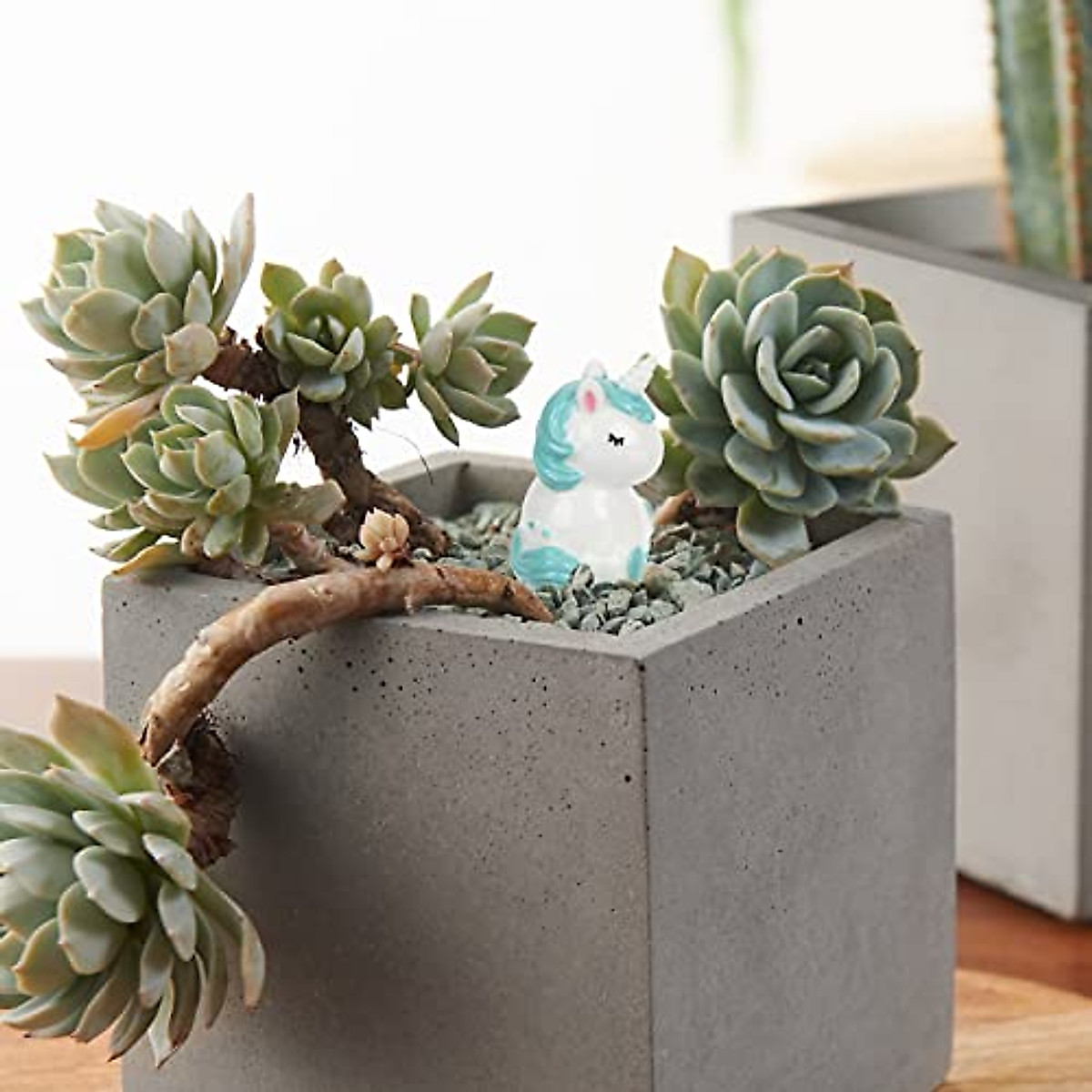 NUOBESTY Mini Unicorns Figure Animals Models Landscape Accessories Birthday Cake Unicorns Decoration Bonsai Resin Craft Stocking Stuffer Gift for Kids Girls