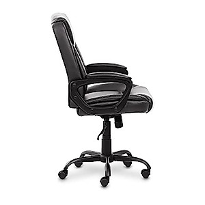 Amazon Basics Classic Puresoft Padded Mid-Back Office Computer Desk Chair with Armrest - Black