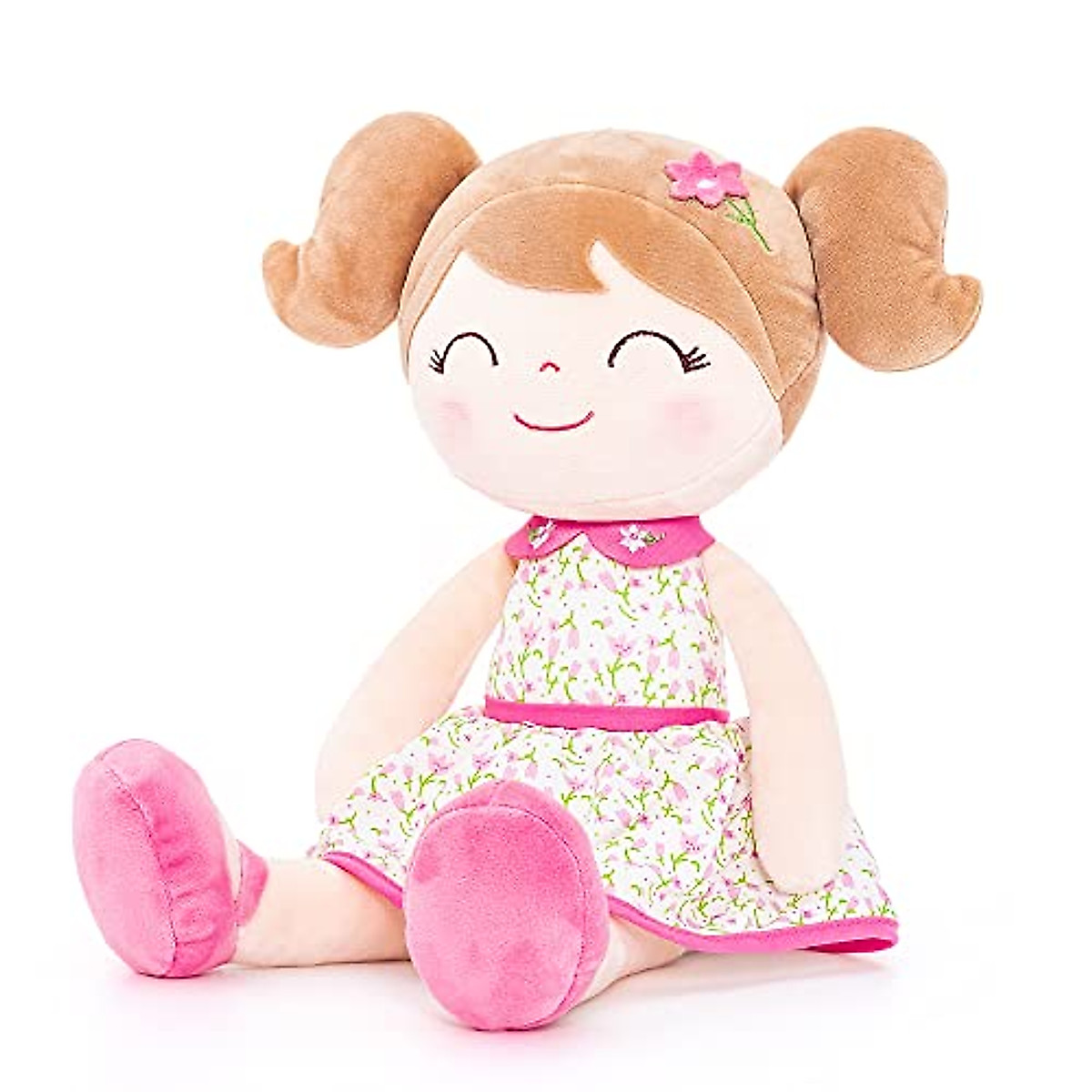 Gloveleya Baby Girl Gift Soft First Baby Doll Plush Doll Strawberry Pink 16" w/Gift Box…