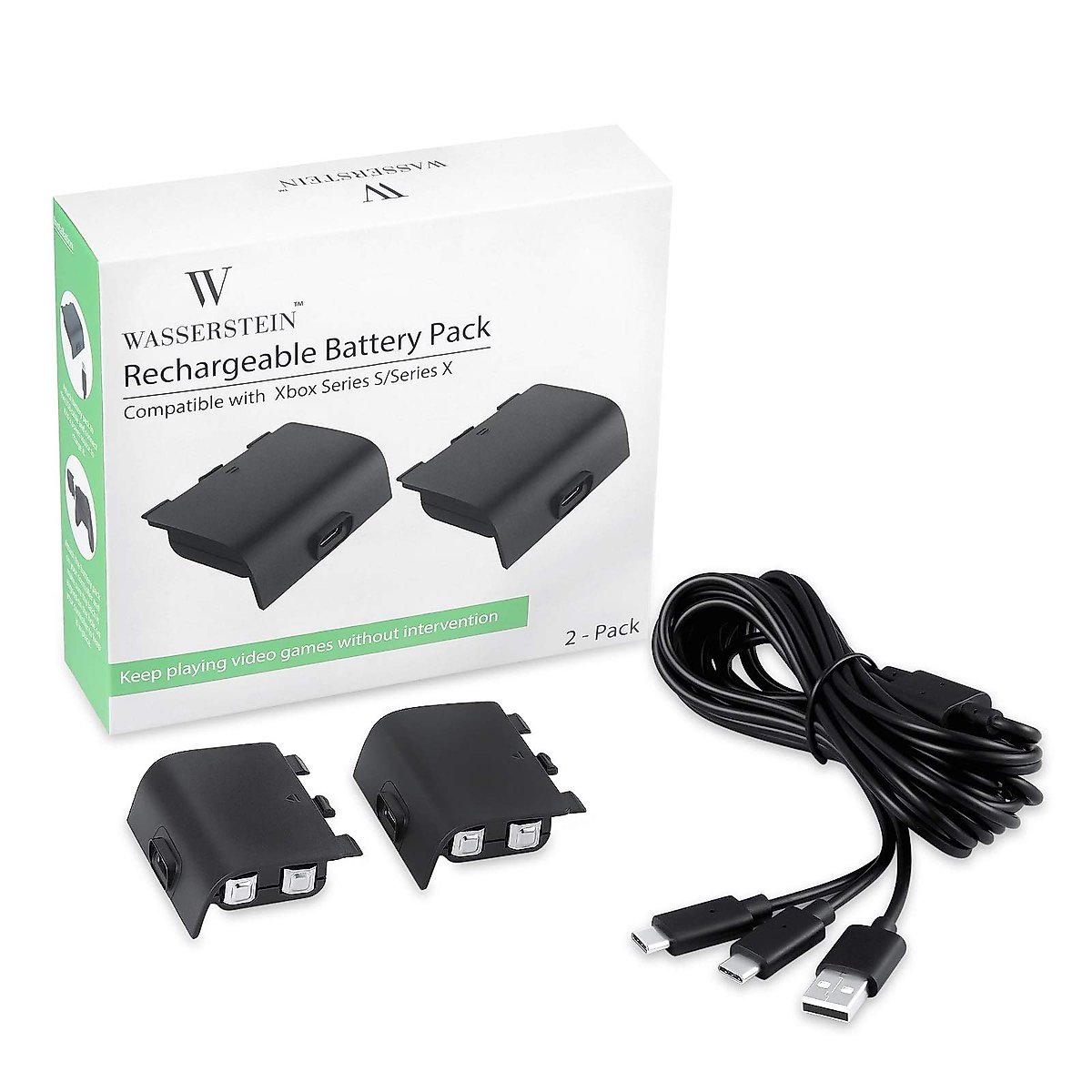 Wasserstein 700mAh Controller Battery Packs Compatible with Microsoft Xbox Wireless Controller 2020 Model (Xbox Series X, Xbox Series S, & Xbox One) - Make Your Gaming Experience Convenient