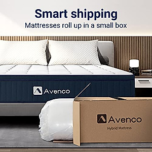 Avenco King Mattress, King Size Mattress in a Box, 12 Inch Latex Hybrid Mattress King, Cool Tencel Fabric & Bamboo Memory Foam & Pocket Spring, Medium Firm, CertiPUR-US, 10 Years Support (NDSM30)