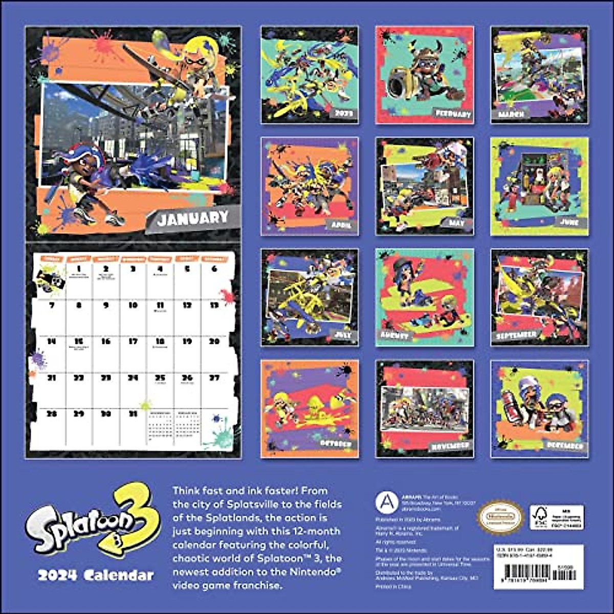 Splatoon 3 2024 Wall Calendar