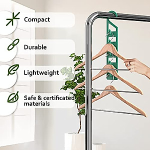 Space Saving Hangers for Clothes - 4 in Pack, Heavy Duty Plastic Hanger Organizer with 5 Hooks - Multipurpose Space Saving Hangers for Jeans, Pants, Shirts, Scarves, Sweaters, Coats - Essential Closet Hangers Space Saver