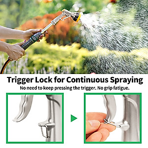 AUTOMAN Garden Nozzle Sprayer, High Pressure Spray Nozzle, 100% Metal Water Hose Nozzle, 7 Patterns Watering Nozzle, Heavy Duty Sprayer Garden Nozzle for Watering Plants & Lawns, Washing Cars & Pets
