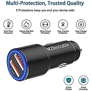Car Charger Fast Charging for Moto G Stylus 5G 2021 2020/Power 2021 2022,G100/G Pure/G Play/G Fast/G7 Play Power,Edge 2021 2020/Z4 Z3,Motorola One 5G Ace,30W Adapter Quick Charge 3.0+6FT USB Cable