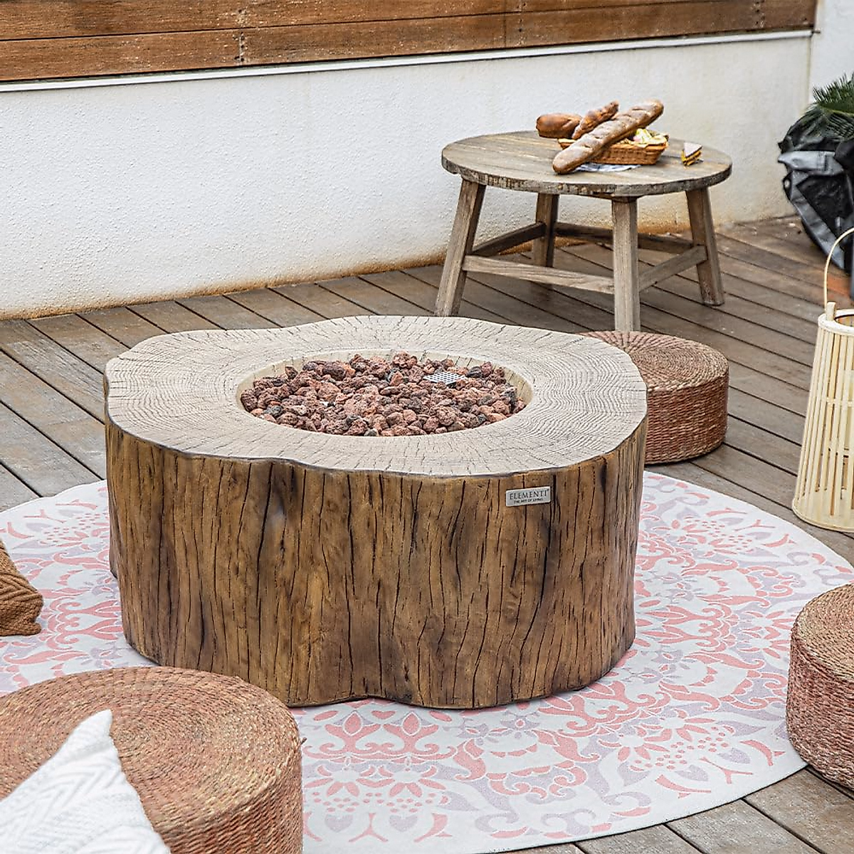 Manchester Concrete Fire Pit 42" x 39" Outdoor Patio Firepit Includes Lava Rocks Modern Fire Pits & Outdoor Fireplaces for Garden, Deck, Indoor & Outdoor Heating
