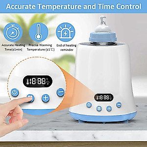 Baby Bottle Warmer, Bottle Warmer for Breastmilk or Formula with a Timer, Baby Food Defrost&Heater with LCD Display, Accurate Temperature Control, Constant Mode, Fit All Baby Bottles
