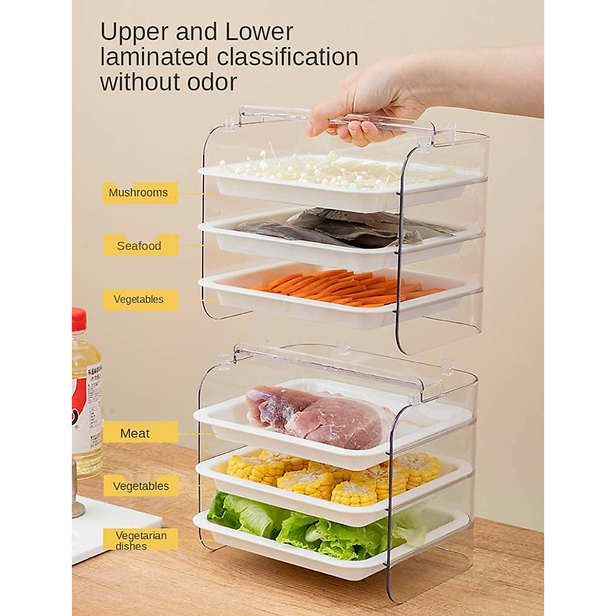 Removable Drawer Type Multi-layer Food Rack, Kitchen Drawer Type Cutlery Tray, Multi-layer Hot Pot Barbecue Tray, Stacked Multi-layer Cutlery Rack (Regular model-white-2 pcs)