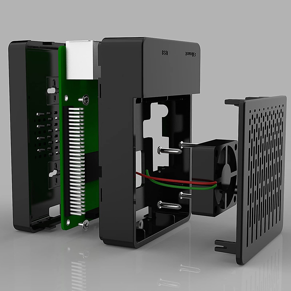 [5V 3A 15W] Raspberry Pi 3 Case, iUniker Pi 3 b+ Case, Raspberry Pi 3 Power Supply with Switch Raspberry Pi Power Supply (UL Listed)