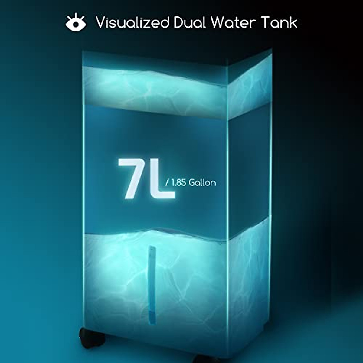 Aigostar 3-in-1 Evaporative Air Cooler with 3 Modes, Fan/Cooling/Humidifier, 72° Wide Oscillation, 1.8 Gallons Visualized Water Tank, Cooling Fan Swamp Cooler for Home Room, White