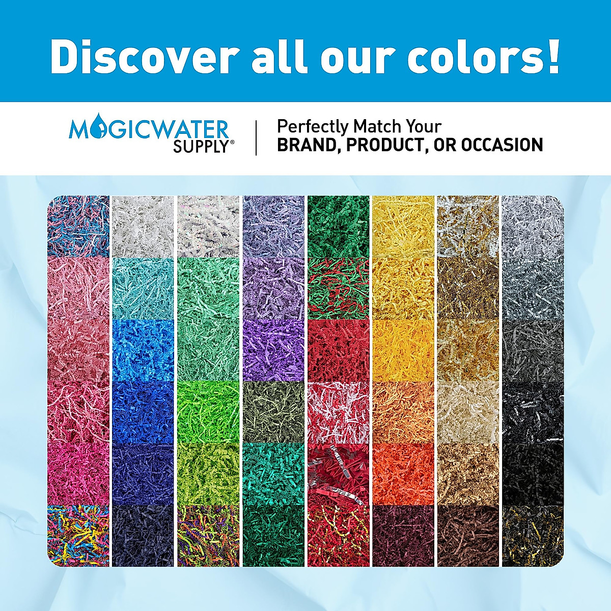 MagicWater Supply Crinkle Cut Paper Shred Filler (2 LB) for Gift Wrapping & Basket Filling - Light Ivory