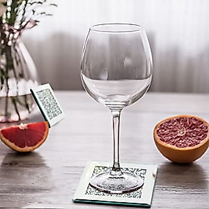 VASUHOME 4PCS Glass Mirrored Coaster Set - 4" Round Cup Mat with Crushed Diamond Decor, Ideal for Bar Tools and Dining Tables Tabletop Decoration