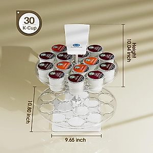 AntsandAnts K Cup Holder: 2-Tier K Cup Organizer 360° Smooth Spin Joy Ease, Coffee Pod Holder Stylish Design for Home Kitchen Office, Compatible with 30 Keurig K-Cup Pods
