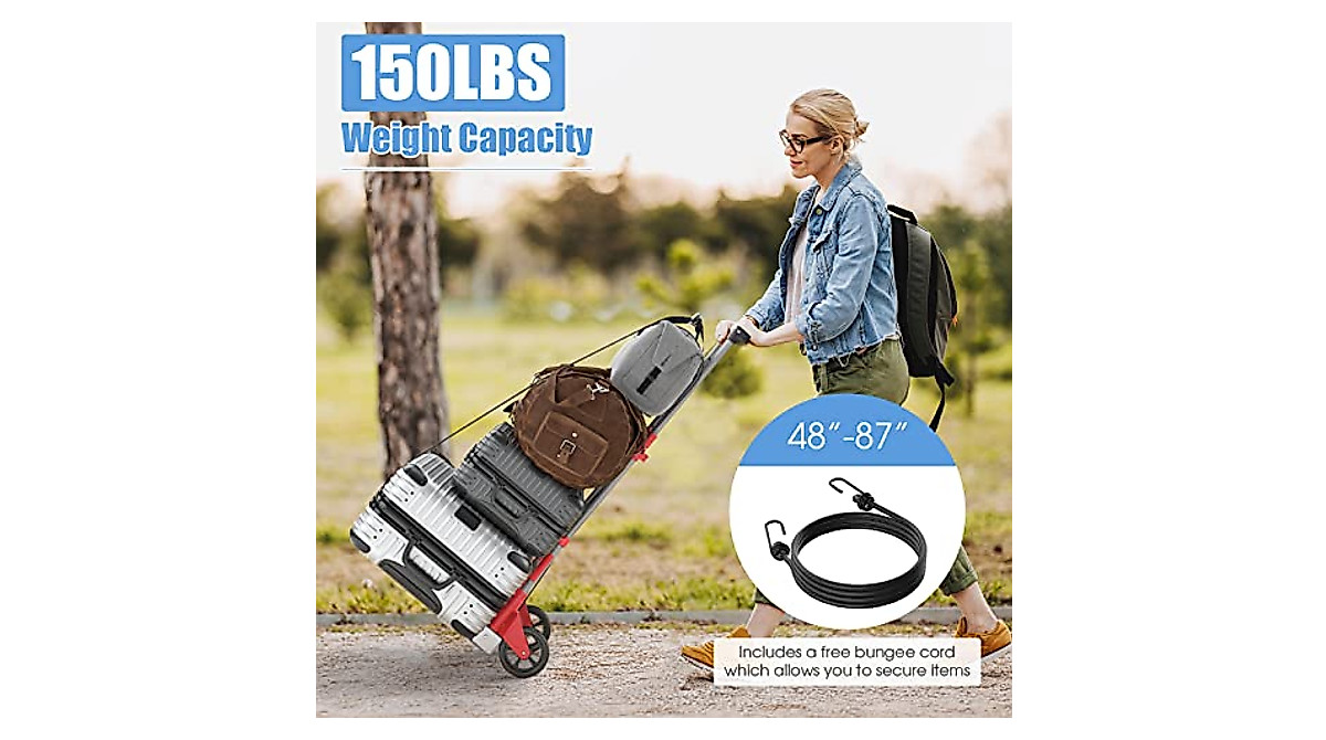 Goplus Folding Hand Truck - Lightweight & Portable Dolly Cart