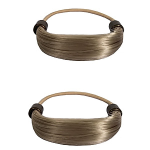 Mia Beauty Tonytail Ponytail Wrap Hair Accessory made of Synthetic Hair on Elastic Rubber Band for Hair Wrapped Look, Women, Teens, Girls, Dancers - Blonde 2 pcs