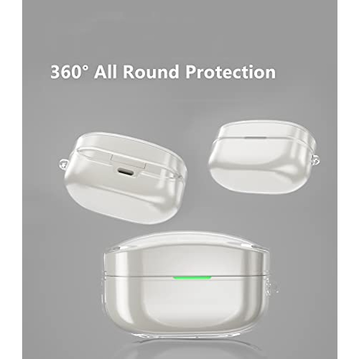 Cover Case for Sony WF-1000XM4 Earbud, Upgrade TPU Durable Sony WF-1000XM4 Case Wireless Earbuds Protective Cover with Keychain [2 Pack] (HD Transparent + Clear Black)