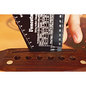 Vencetmat Guitar String Action Gauge, String Height Ruler, Guitar Fret Rocker, Fret Leveling Guide, Buzzing Fret Catcher, 1mm Thickness, Laser Etching, High Precision Graduations,Luthier Tools