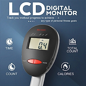 ANCHEER Rowing Machine,Rowing Machines for Home Use with LCD Monitor& Comfortable Seat,Hydraulic Rower Machine with 12 Resistance Levels Up to 290 lb Weight Capacity (Black)