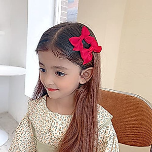 Bow Hair Clips for Girls Red Hair Bow Barrettes for Little Girls Cute Hair Accessories for Girls 2pcs Bowknot Hair Clip