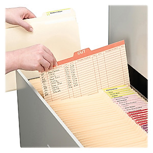 Smead Out Guide Printed Forma Style, 1/5-Cut Tab Center Position, Guide Height, Letter Size, Manila, 100 per Box (51910)