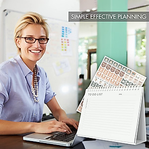 Aesthetic Small Desk Calendar 2023 with Stickers - Runs until June 2024 - Beautiful 6" x 8" Flip Desktop Calendar for Easy and Effective Organizing